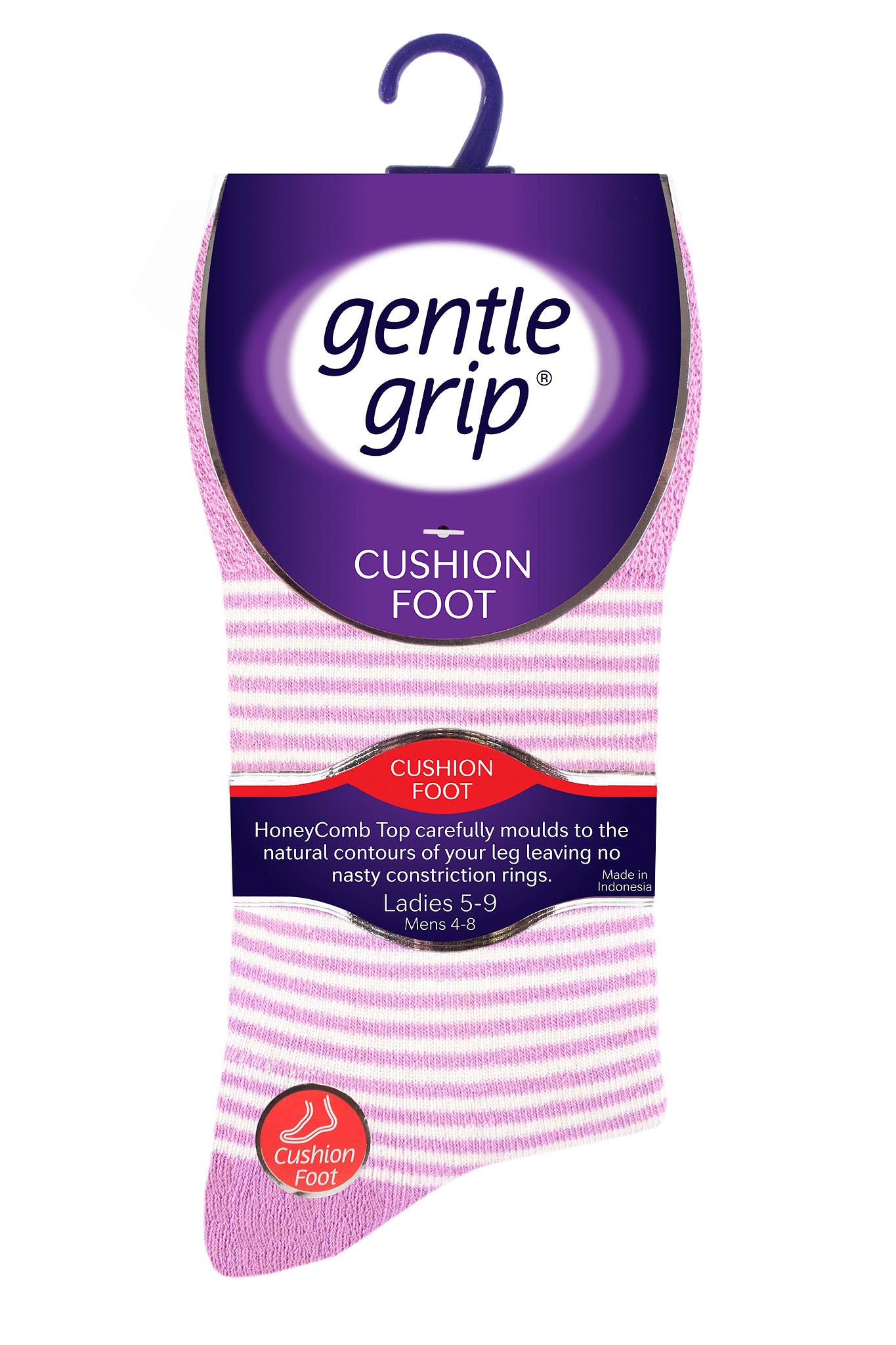Gentle Grip® Women's Cushion Foot Pastel Stripe Sock