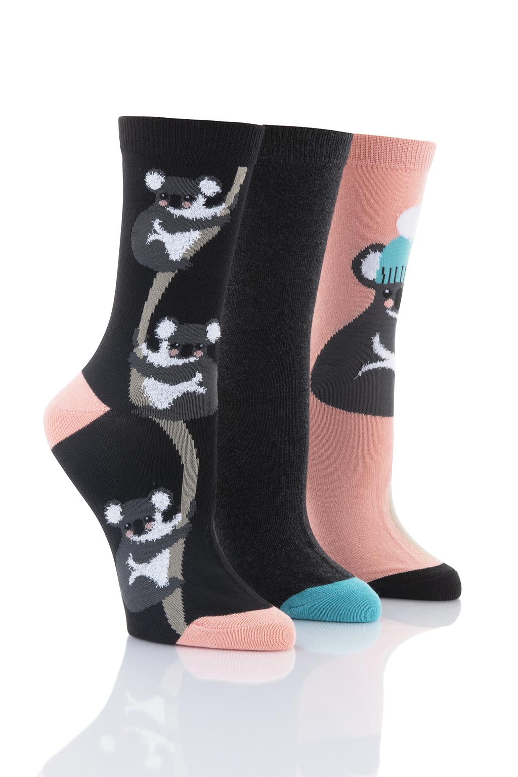 Ladies Koala Socks - 3 Pair Pack